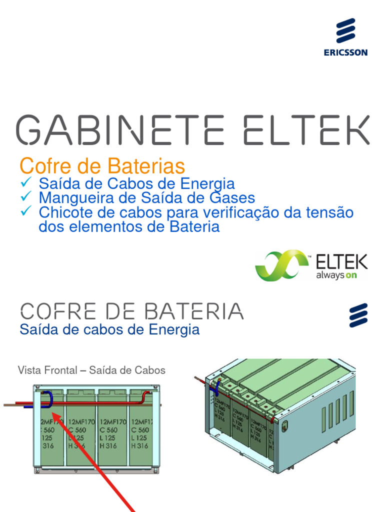 Banco de Baterias - Gabinete Eltek com Cofre | PDF