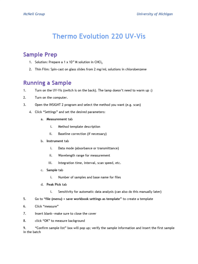 UV Vis Training Manual | PDF