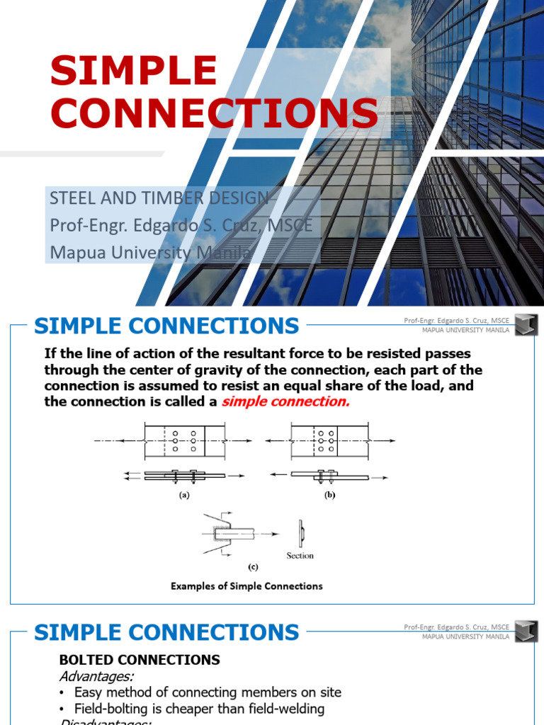 Simple Steel Connection Types and Examples | PDF | Teaching Methods ...