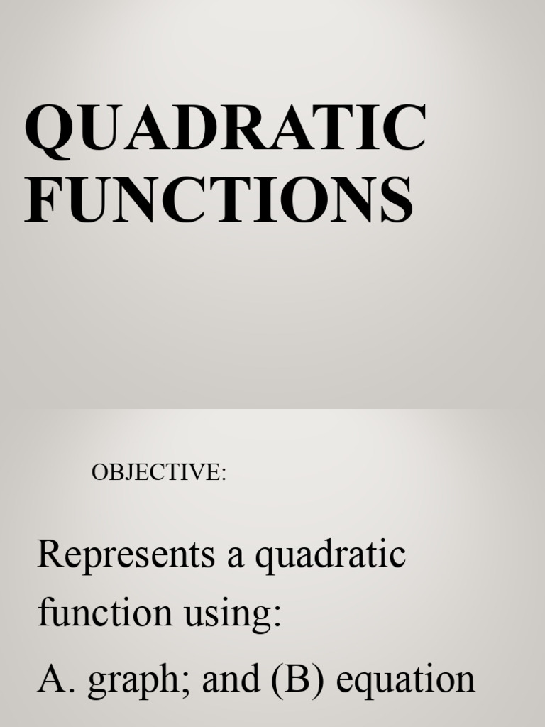 G9 Math - Q1 - Week 7 - Graph of Quadratic Function | PDF