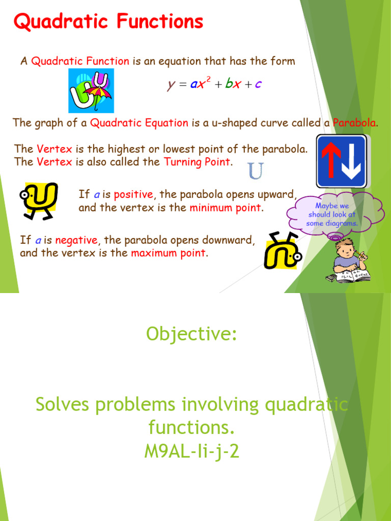 G9 Math Q1 - Week 9 - Solving Quadratic Function | PDF
