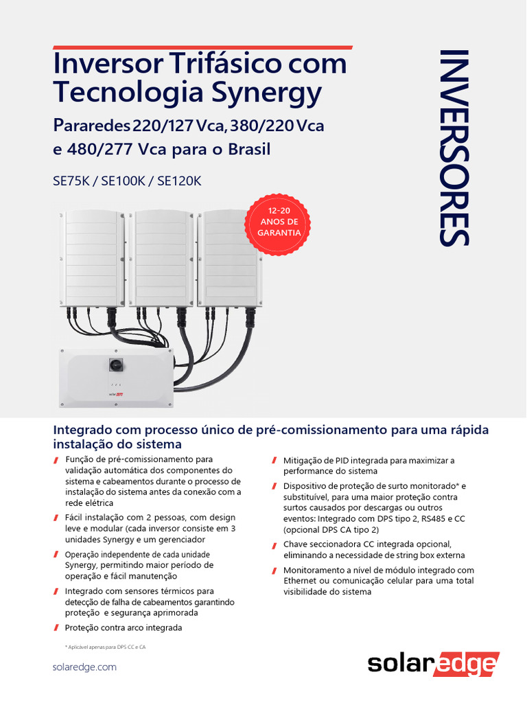 Se Three Phase Inverter With Synergy Technology Manager Datasheet PRT Bra | PDF