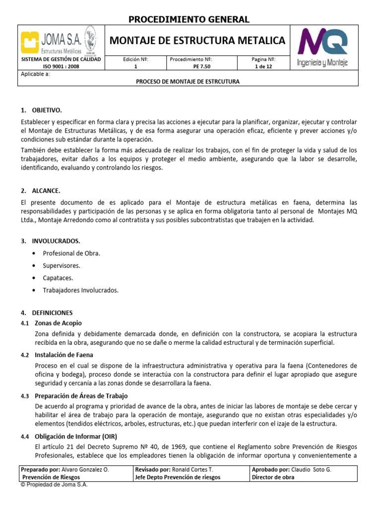 PE 7 50 Montaje de Estructuras Metalicas | PDF | Soldadura | Construcción