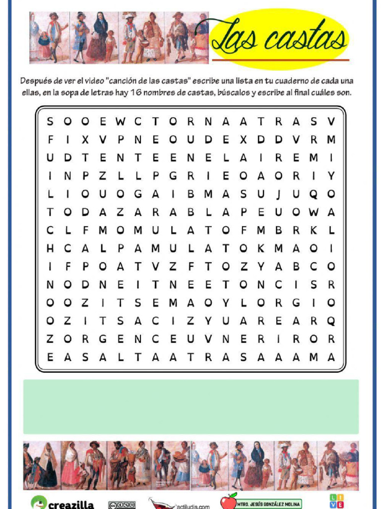 Sopa de Letras (Castas) | PDF