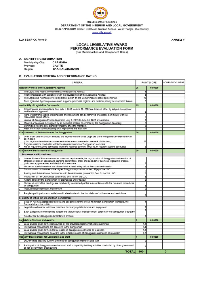 LLA Form 1 For Signature | PDF