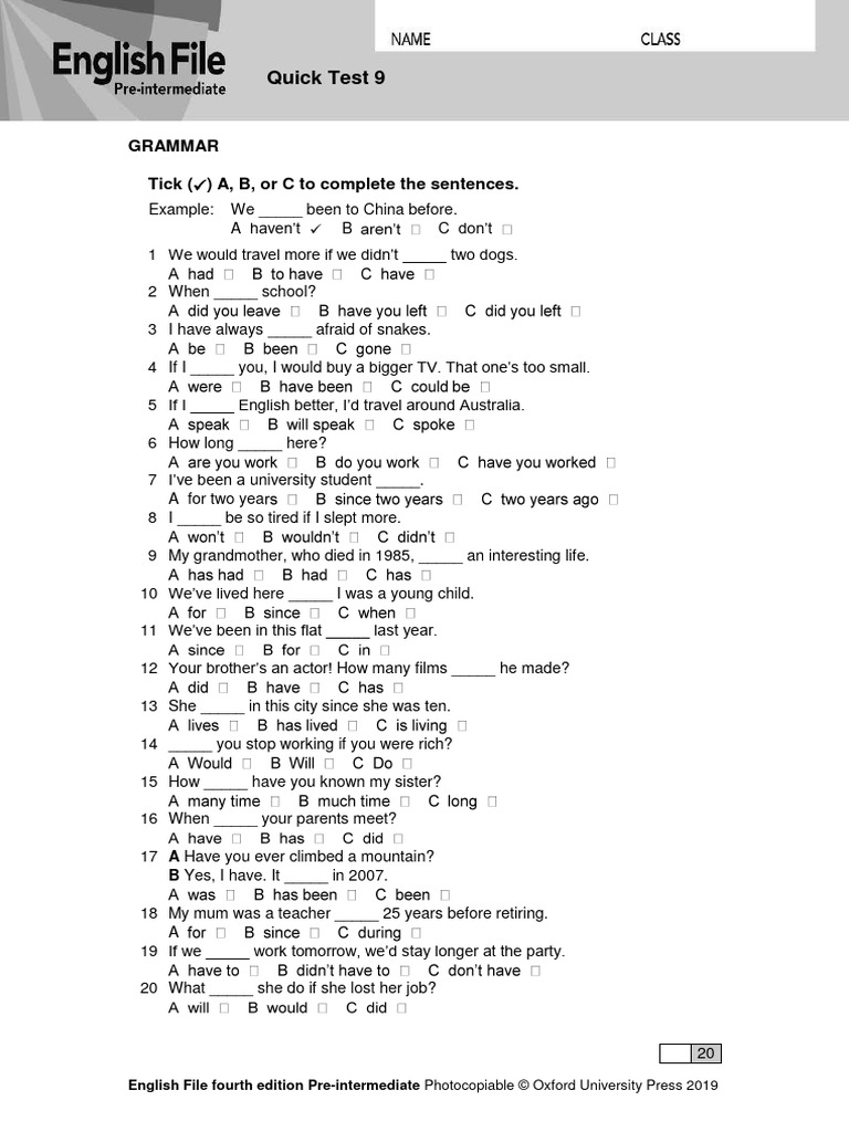 EF4e Preint Quicktest 09 | PDF