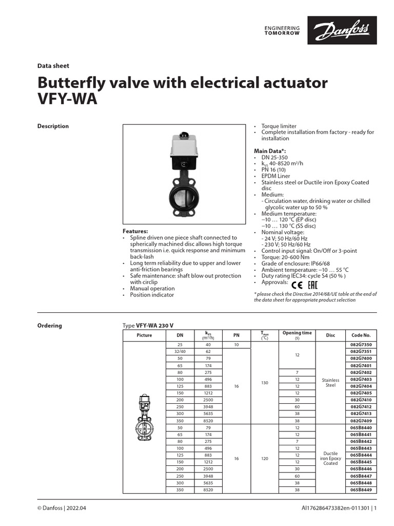 Danfoss VFY-WA | PDF