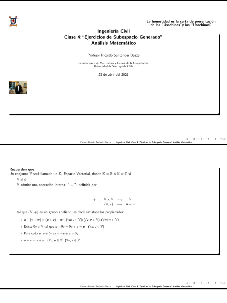 Clase4 Ejercicios Subespacio Generado Am 2021 | PDF