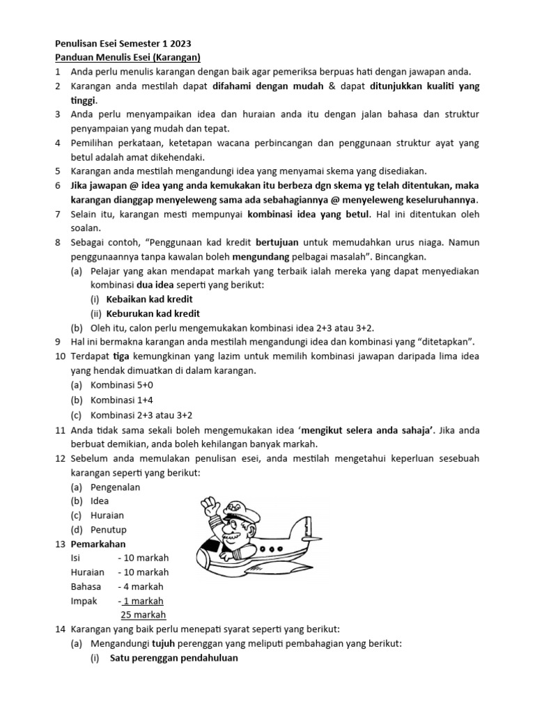 Penulisan Esei Semester 1 2023 | PDF