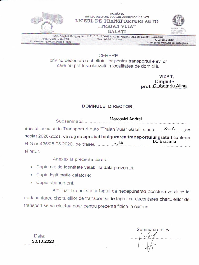 Cerere Transport | PDF