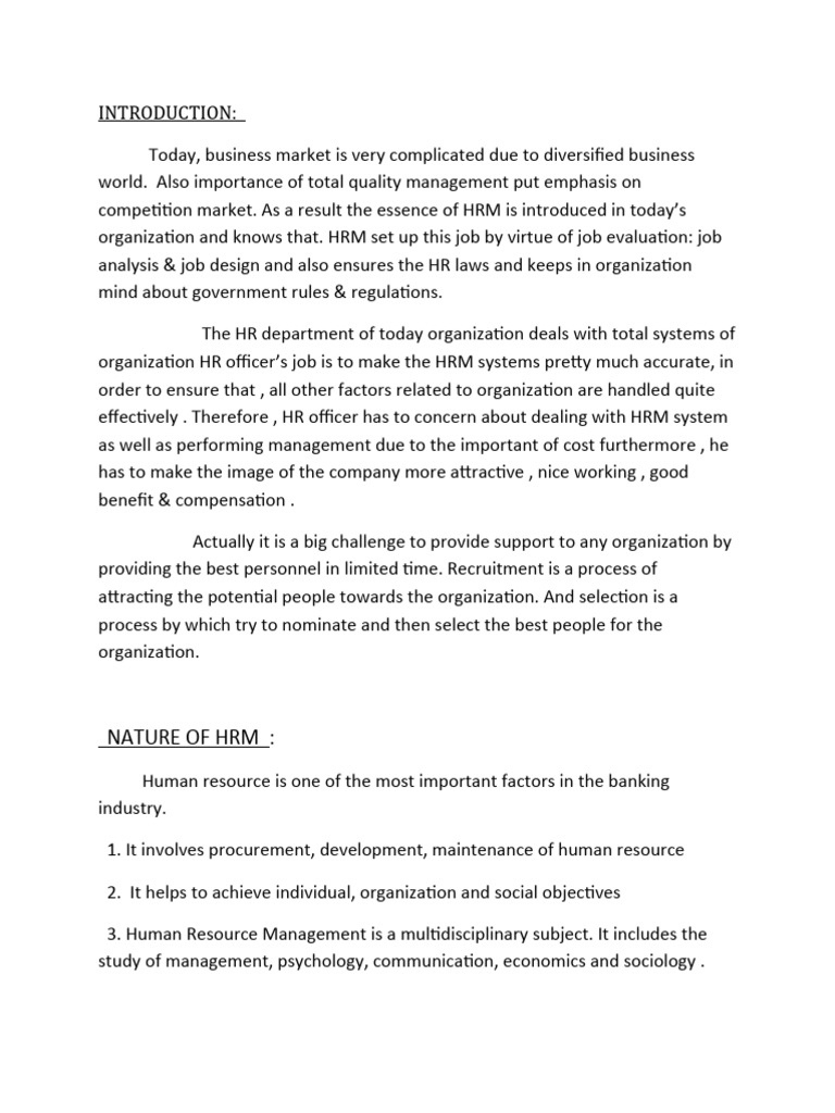 2 Project HRM Introduction | PDF | Human Resource Management | Human ...