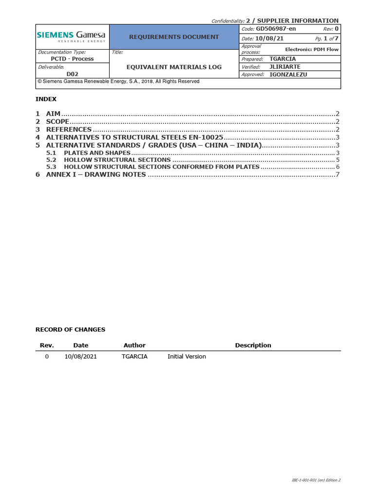 Equivalent Materials Specification Log | PDF | Structural Steel ...
