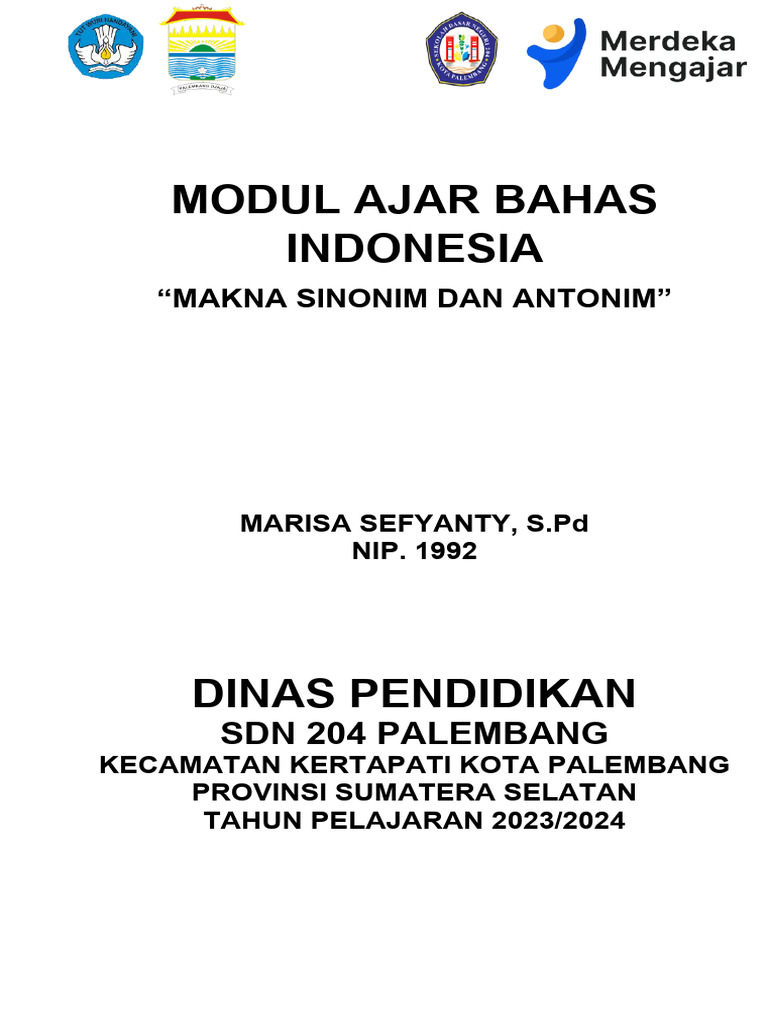 Modul Ajar Matematika Supervisi Bahasa Indonesia | PDF