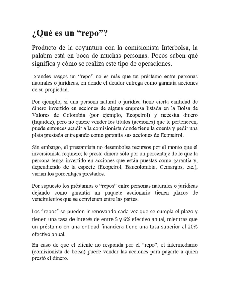 Qué Es Un Repo | PDF
