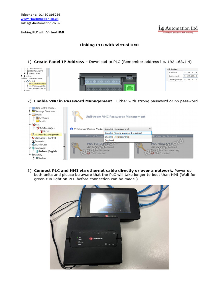 How To Connect Virtual HMI To PLC | PDF