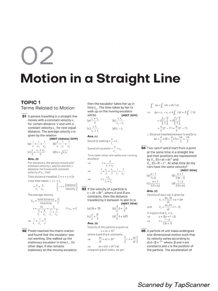 Motion in Stright Line | PDF
