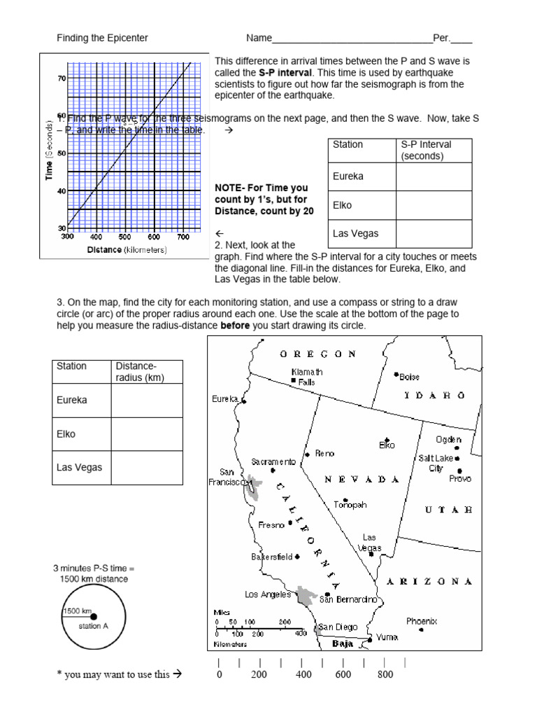 1.finding Epicenter Activity | PDF | Solid Mechanics | Geophysics