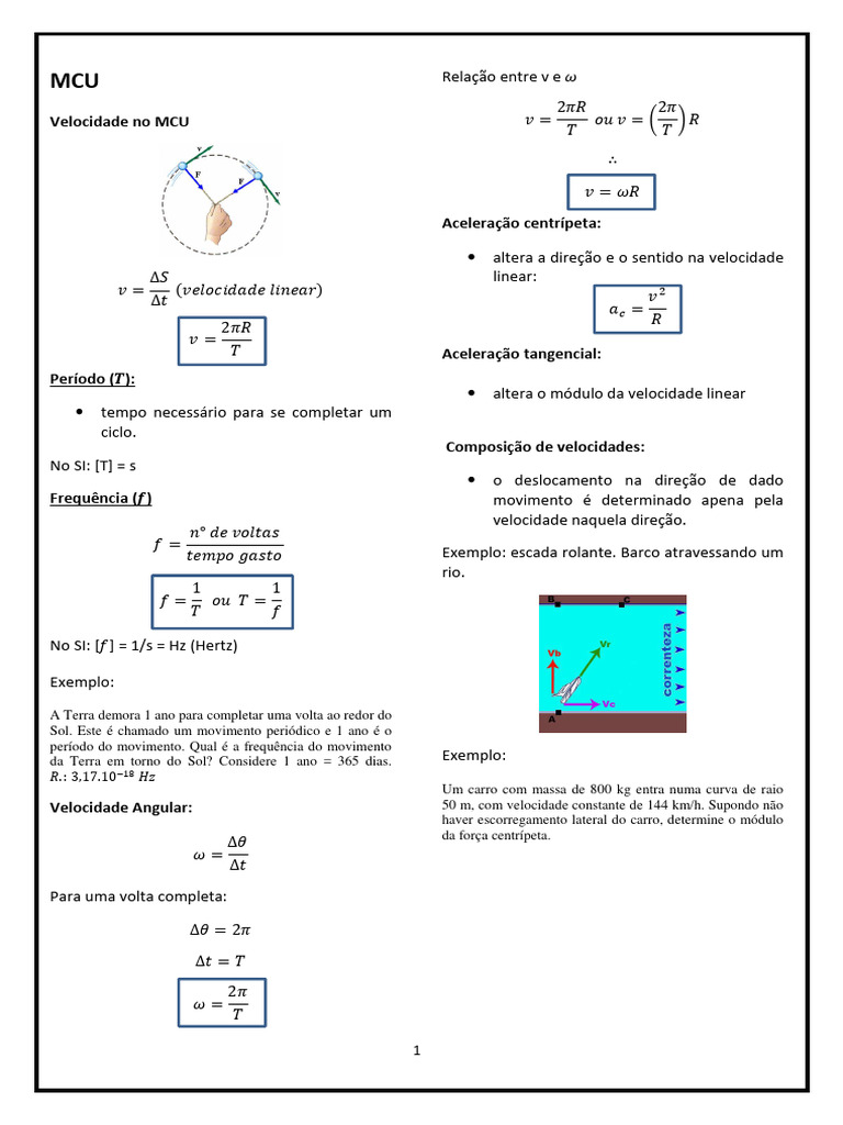 Introducao MCU | PDF | Física Aplicada e Interdisciplinar | Mecânica ...