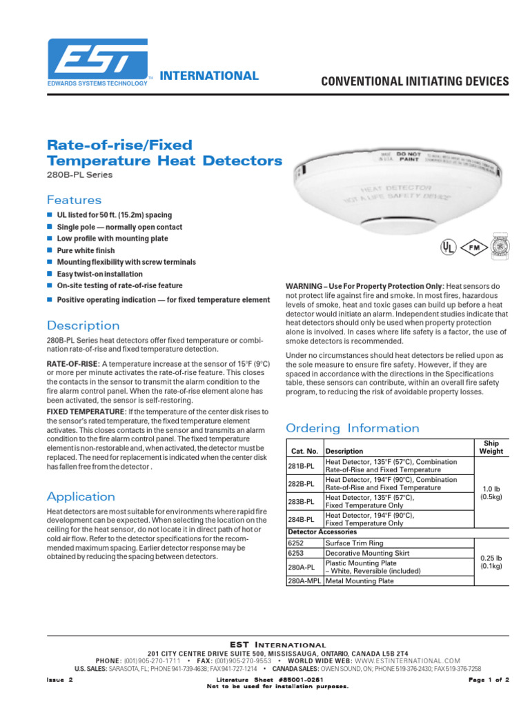Heat Detector Brosur.. | PDF | Sensor | Equipment