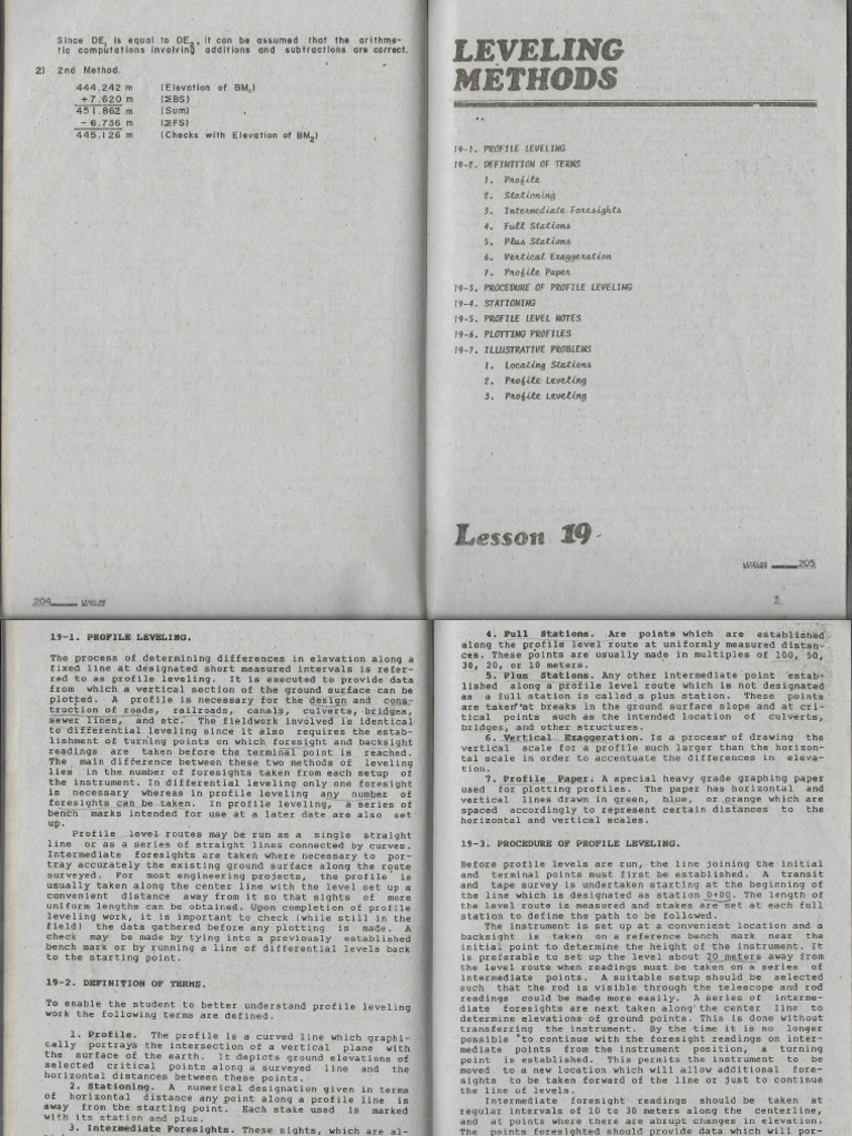 Elementary Surveying 2 Profile Leveling | PDF
