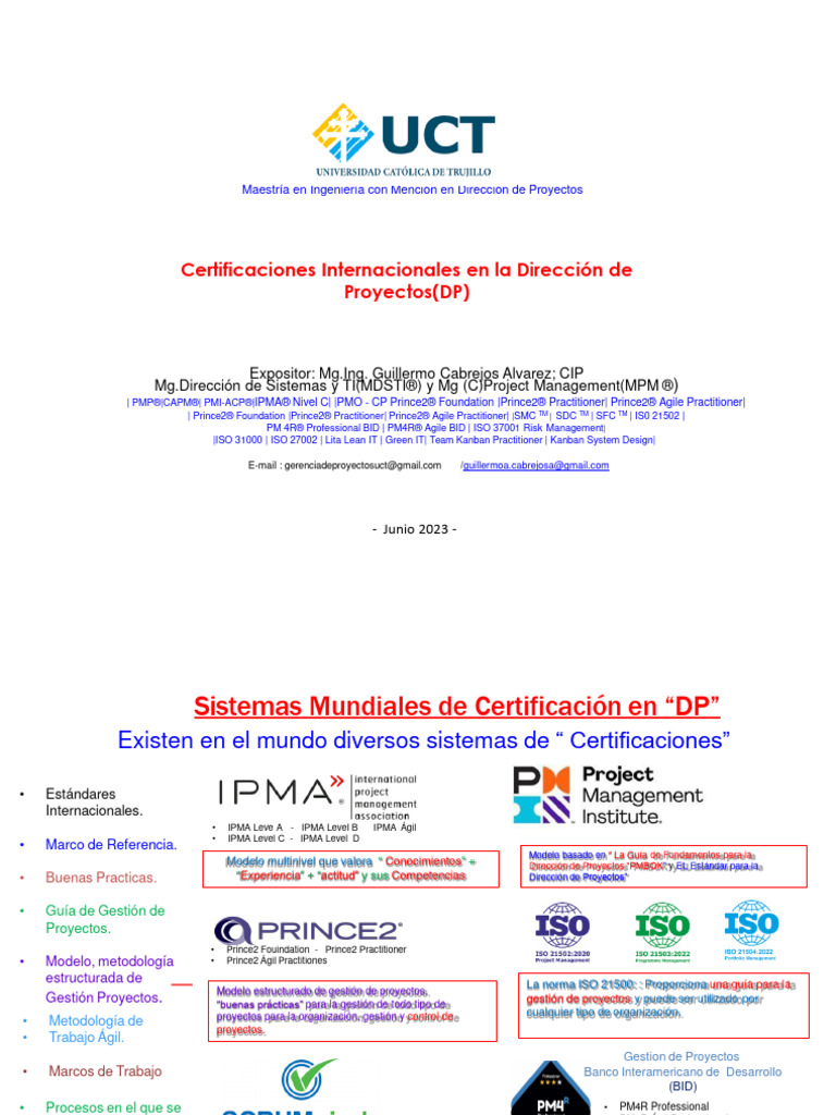 Certificaciones Mundiales de La Certificacion de Proyectos PDF | PDF