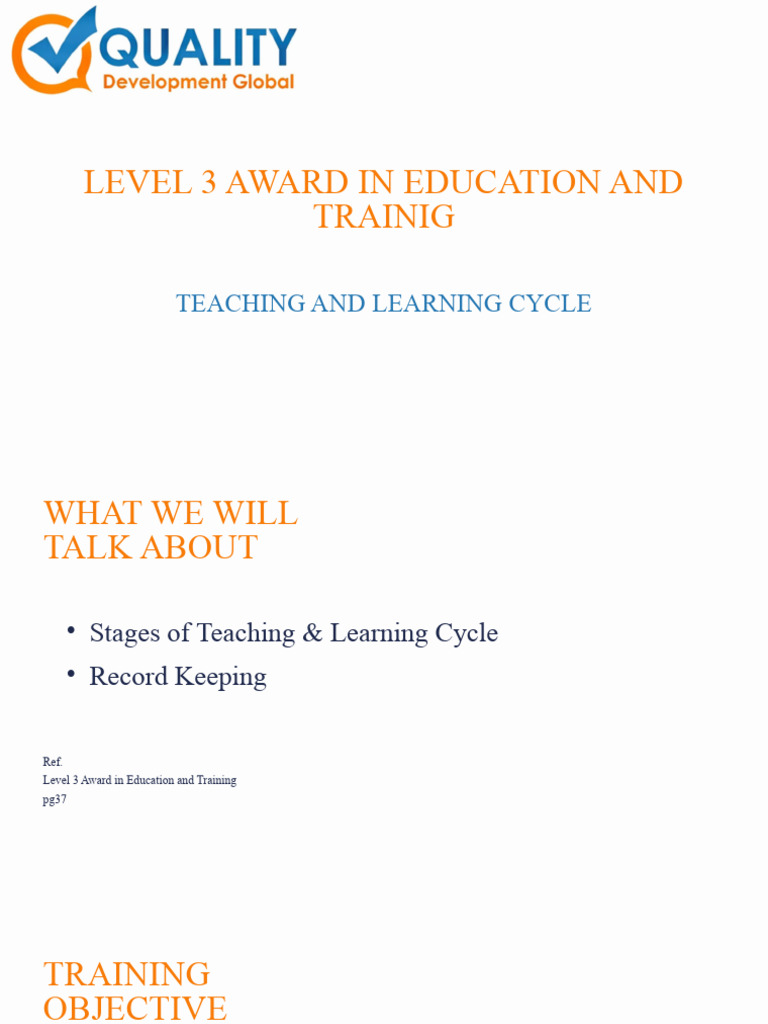 Level 3 Award in Education and Training | PDF