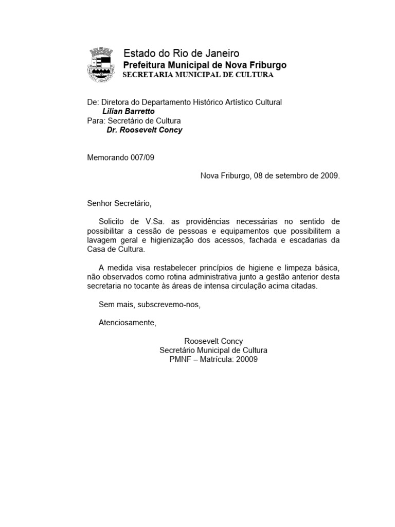 1 Modelo de Memorando | PDF