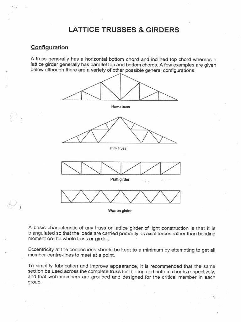 Lattice Trusses Girders | PDF