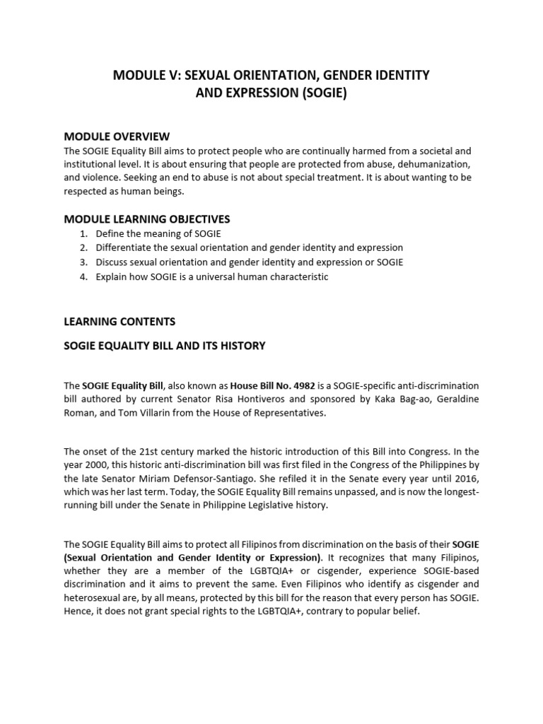 Understanding SOGIE and Equality Bill | PDF | Politics | Social Science