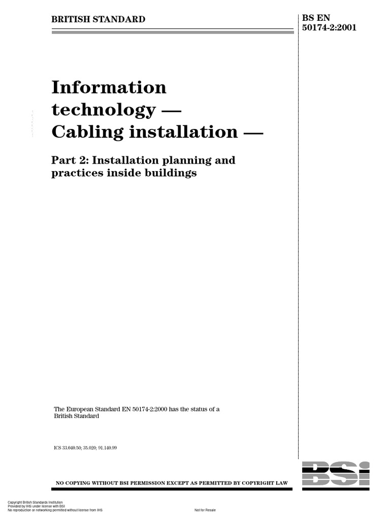 BS 50174-2 | PDF | Specification (Technical Standard)