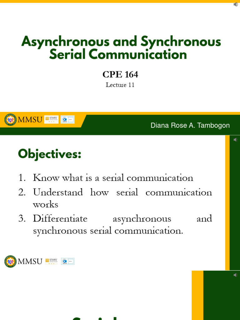 Lec11 Asynchronous and Synchronous Serial Communication | PDF