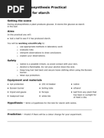 Testing Leaves for Starch | PDF | Photosynthesis | Leaf