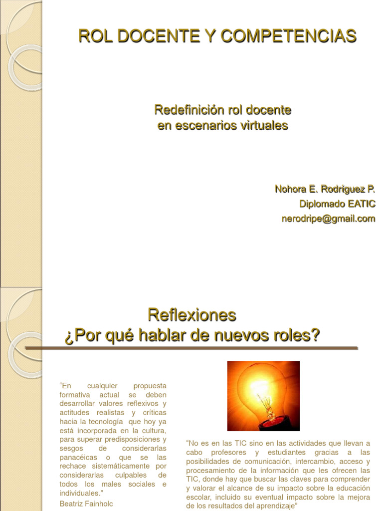 Nuevos Roles y Competencias Del Docente | PDF