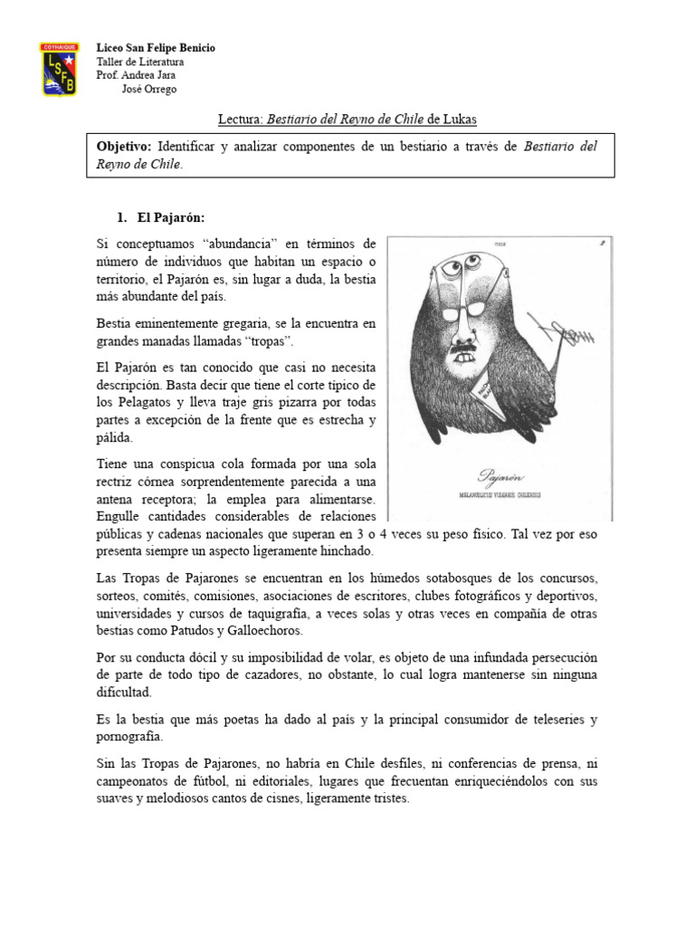 Lectura, Bestiario Del Reyno de Chile | PDF