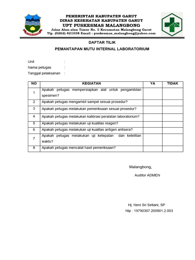 Daftar Tilik Pmi | PDF