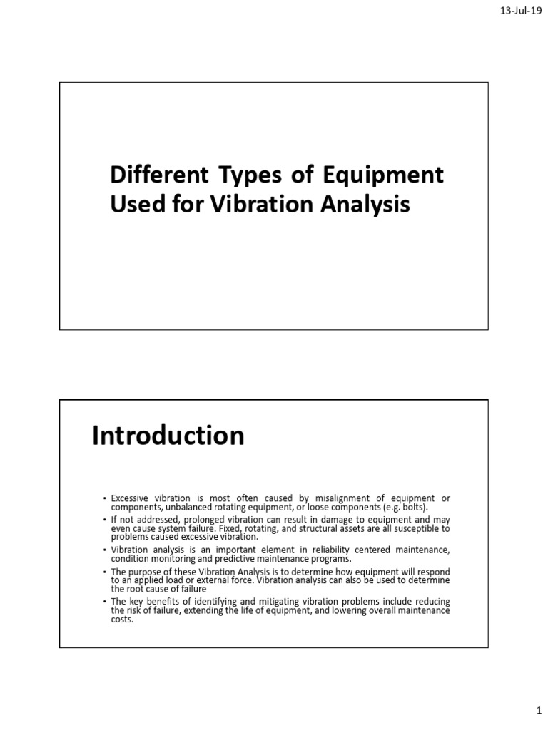 Vibration Analysis Equipment Guide | PDF