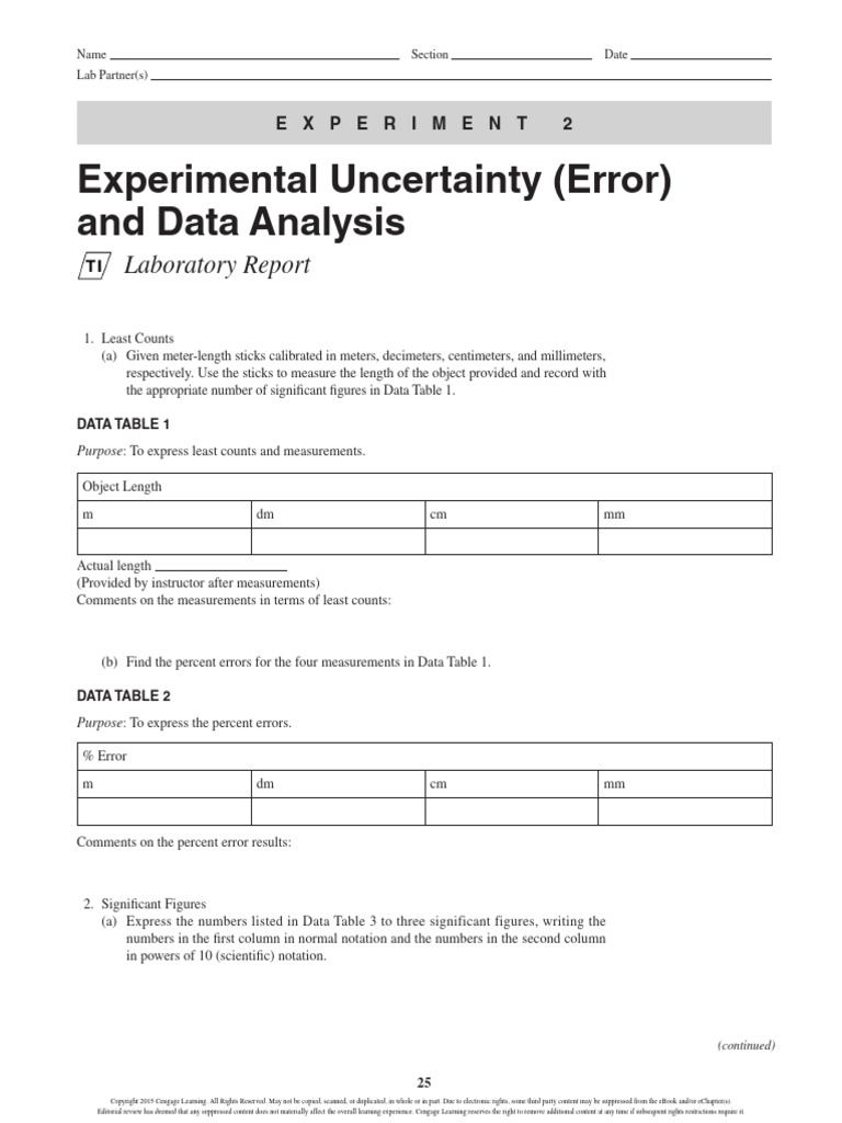 (Experiment 2) Lab Report | PDF | Significant Figures | Measurement