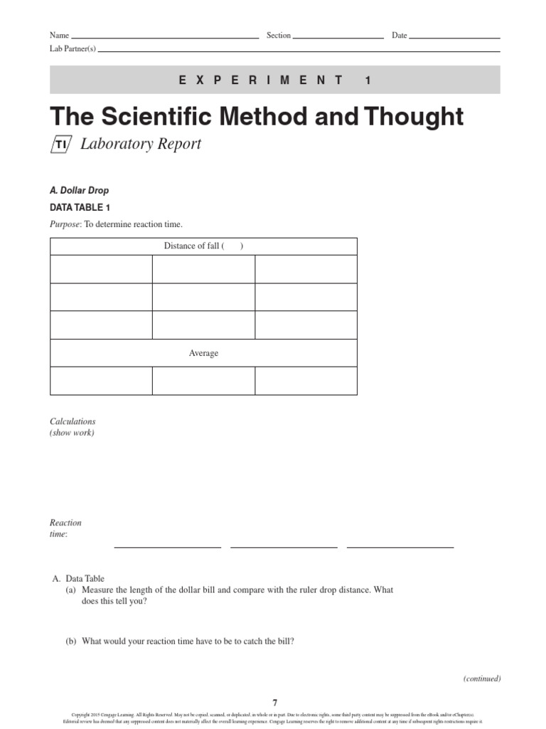 (Experiment 1) Lab Report | PDF