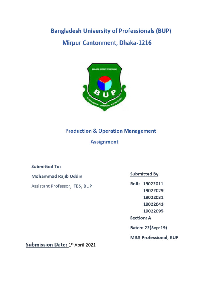 Assignment Group 2 | PDF | Operations Management | Inventory