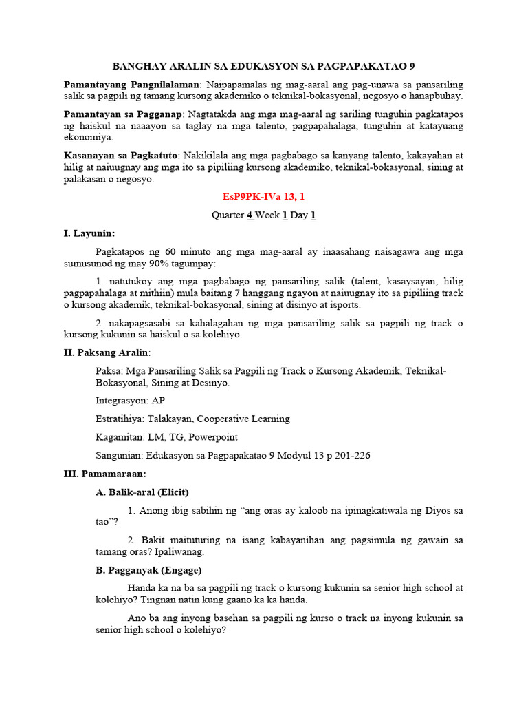 ESP 9 Modyul 13 Q4 | PDF