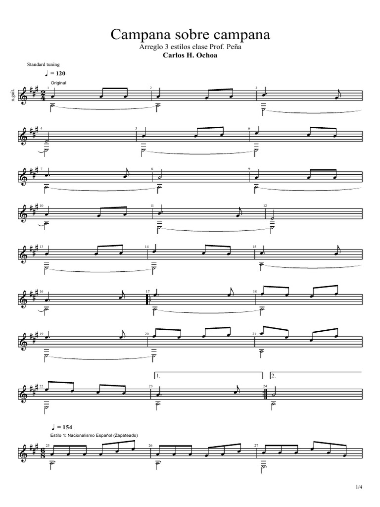 Campana Sobre Campana Clase Peña (Guitar Arr) | PDF | Celtic Musical ... Campana Sobre Campana Clase Peña (Guitar Arr) | PDF | Celtic Musical ...