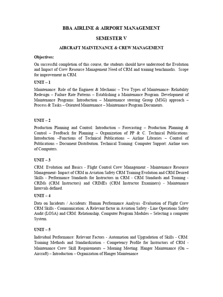 Aircraft Maintenance & CRM Management | PDF | Business