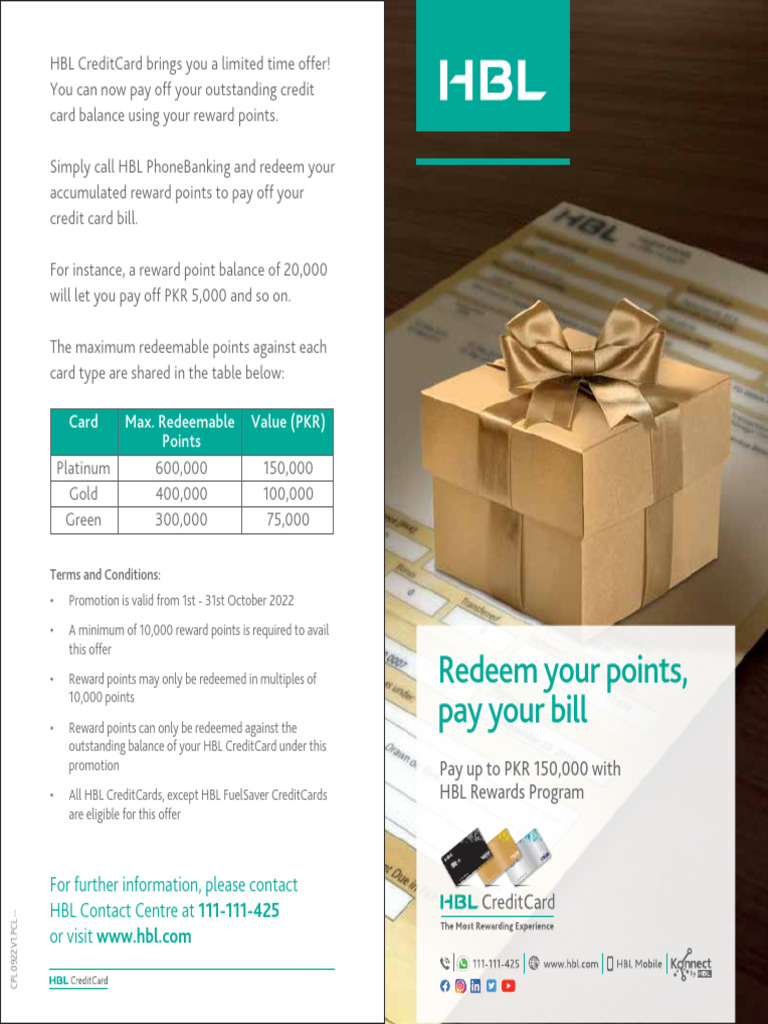 HBL Credit Card Reward Points Offer | PDF