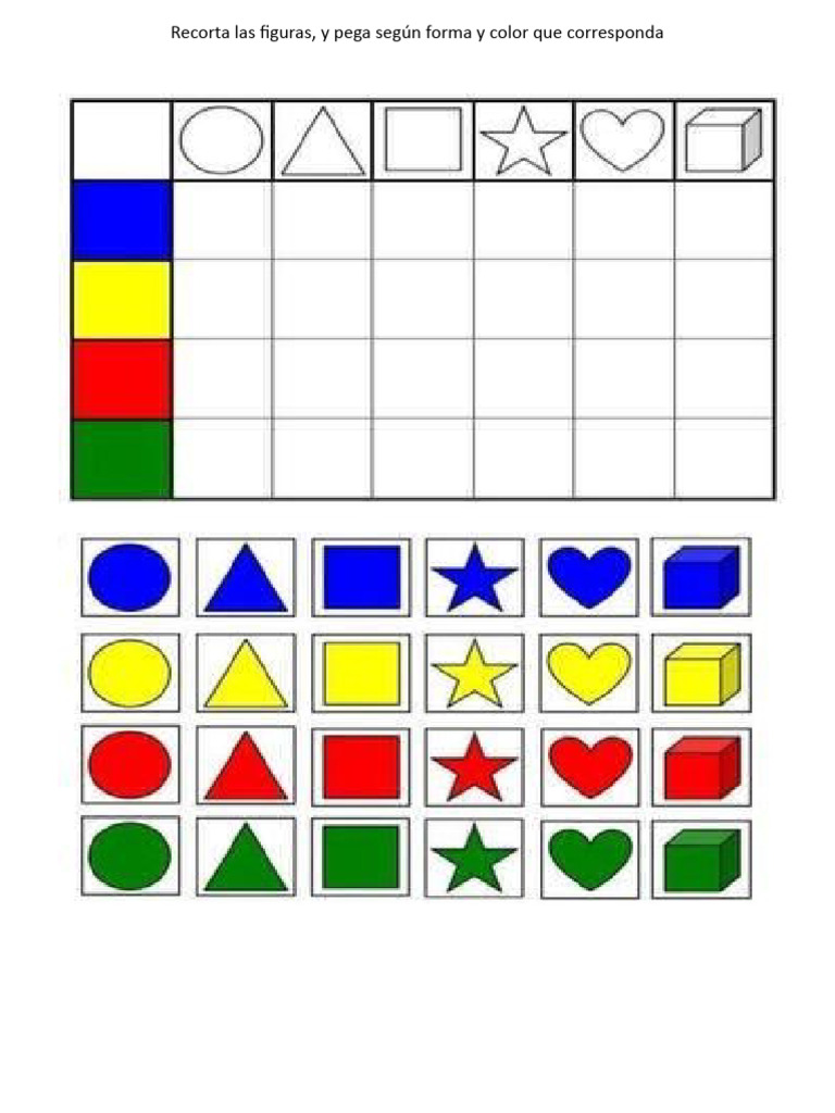 Recorta Las Figuras y Pega Segun Corresponda | PDF