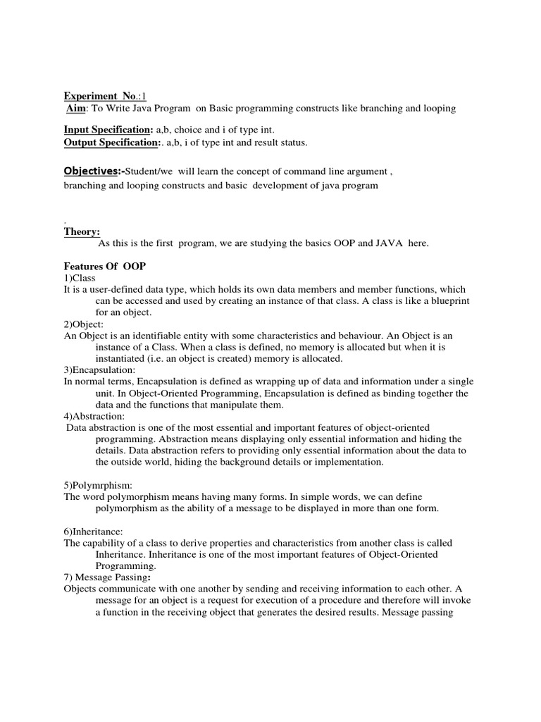 Skill Programming Expt 1 Pdf Method Computer Programming Java Programming Language