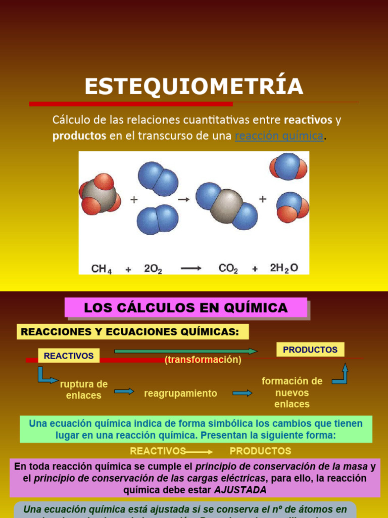 1° Estequiometria | PDF | Reacciones químicas | Estequiometría