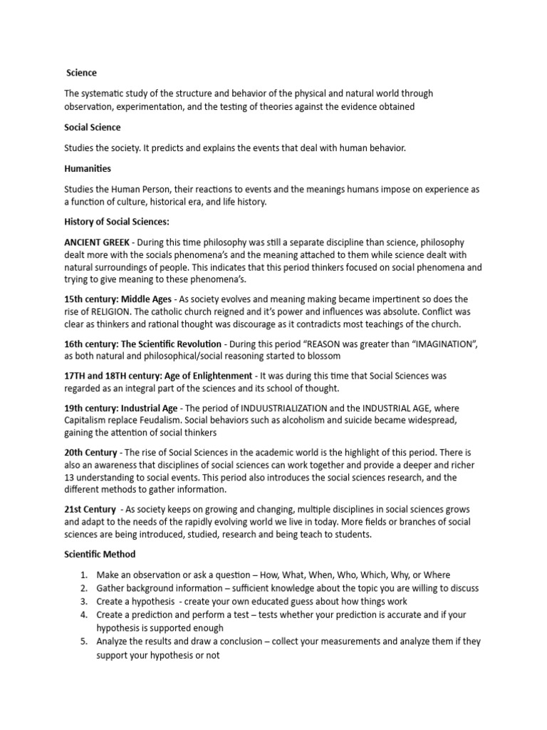 HUMSS 301 DISS Reviewer Outline | PDF