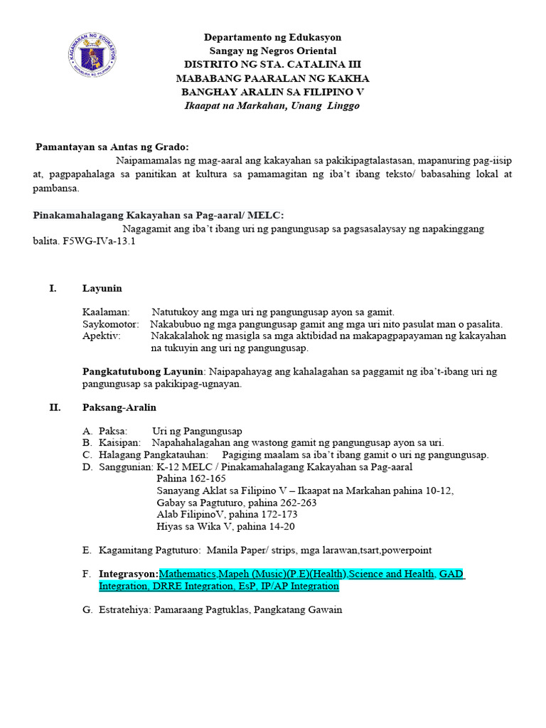 Cot 3 Fil Simuno at Panaguri | PDF