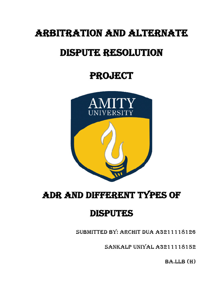 Adr Project - A3211118126 - A3211118152 | PDF | Alternative Dispute Resolution | Mediation
