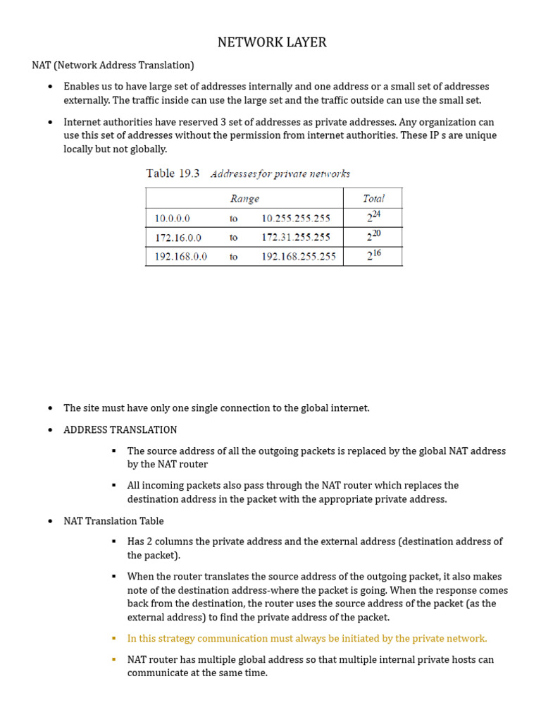 Computer Networking Network Layer Notes Pdf Routing I Pv6